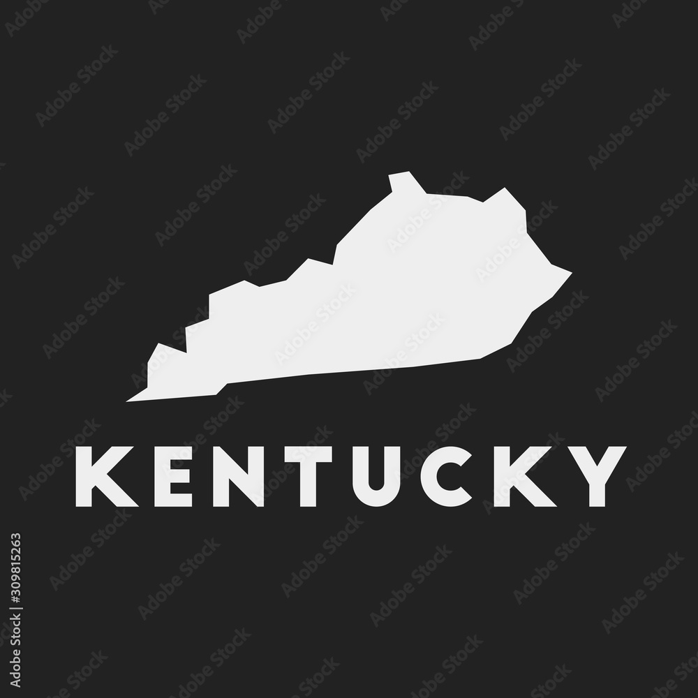 Kentucky icon. Us state map on dark background. Stylish Kentucky map ...
