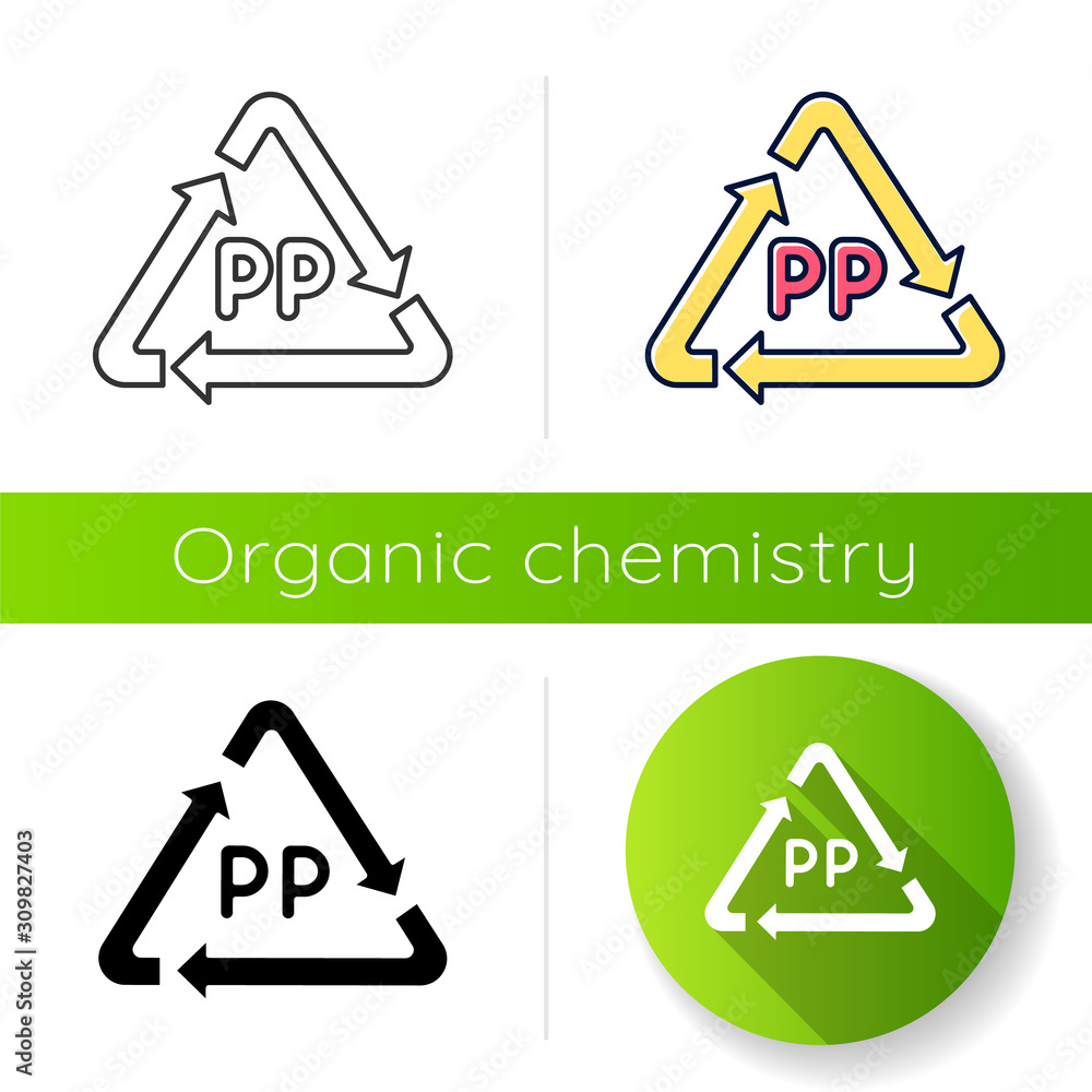 PP symbol icon. Thermoplastic polymer marking. Resin identification ...
