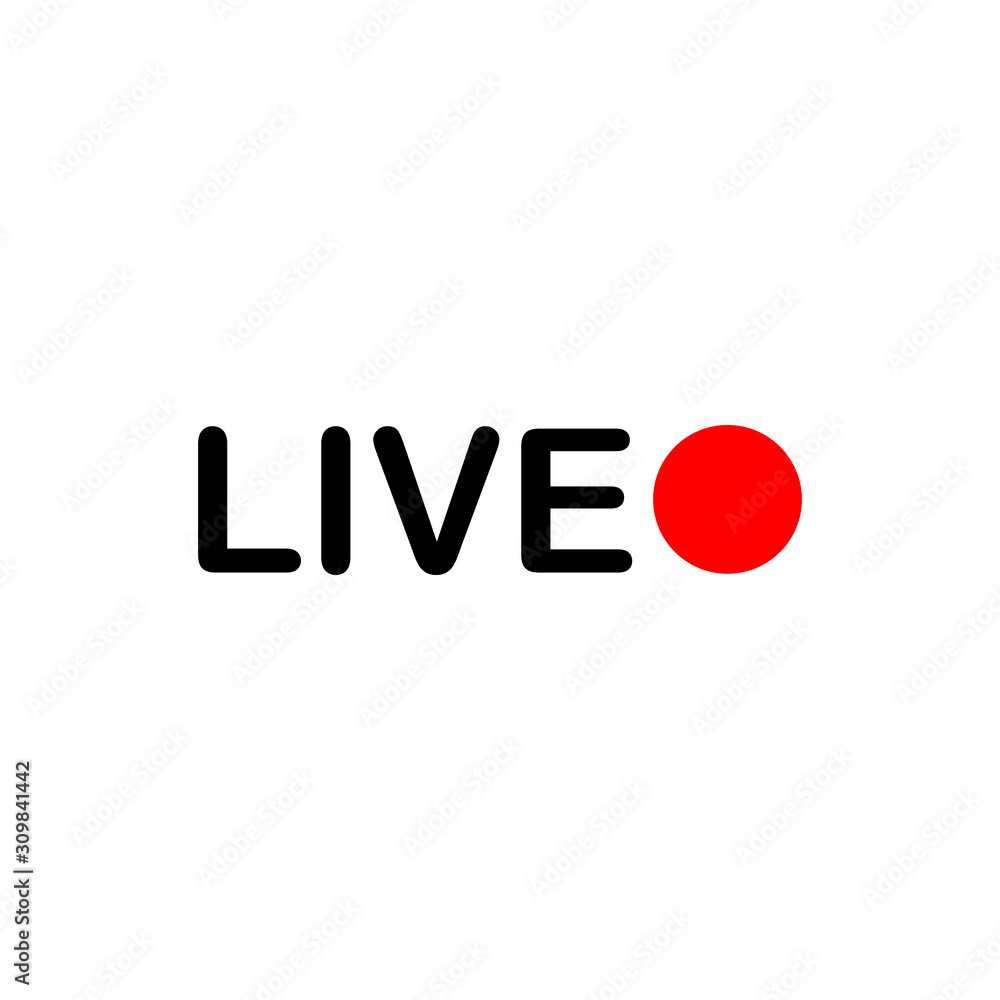 Live streaming icon. Red symbol and button for broadcasting, online ... Live streaming icon. Red symbol and button for broadcasting, online ...