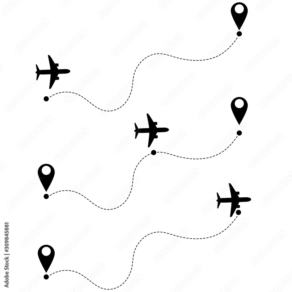 Tourism and travel. Waypoint designed for a tourist trip. and his track ...