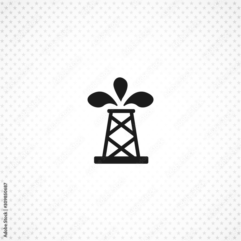 oil well icon. Pumpjack vector icon on white background Stock Vector ...