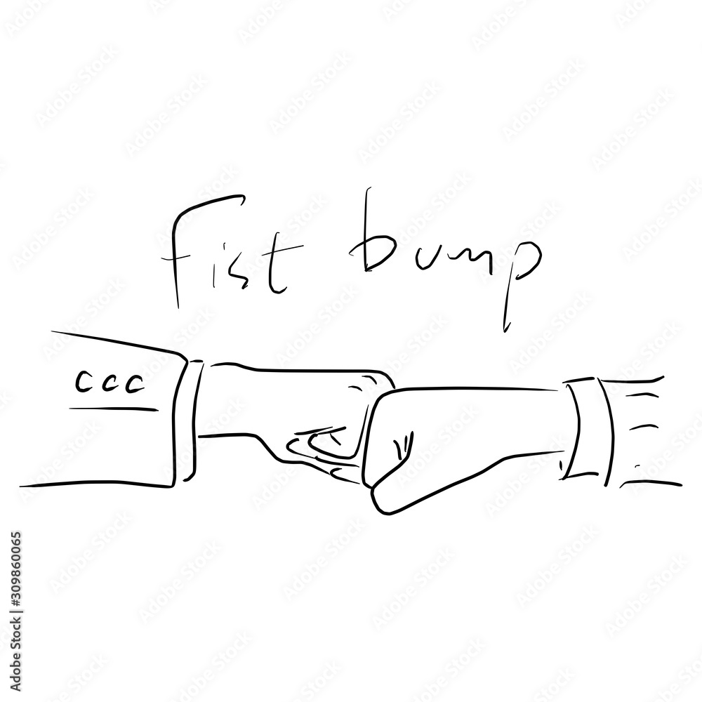 fist bump of businessman vector illustration sketch doodle hand drawn ...