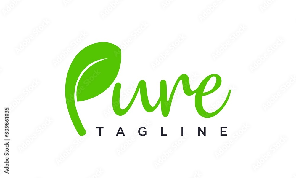 Pure logo design concept editable Stock Vector | Adobe Stock