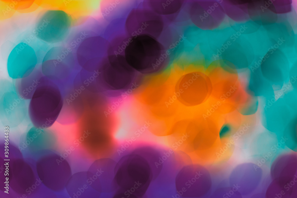 colourful purple green and orange Bokeh, lens flare, light leas for ...