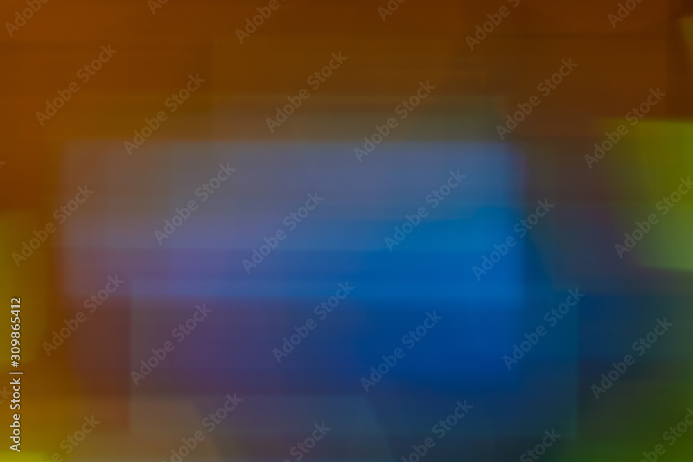 Colourful cyan blue and orange Bokeh, lens flare, light leas for film ...