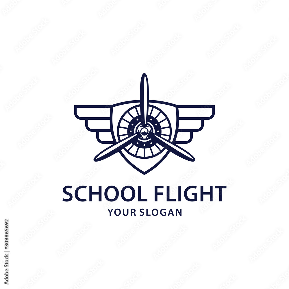 school flight logo design inspiration, vector eps 10 Stock Vector ...