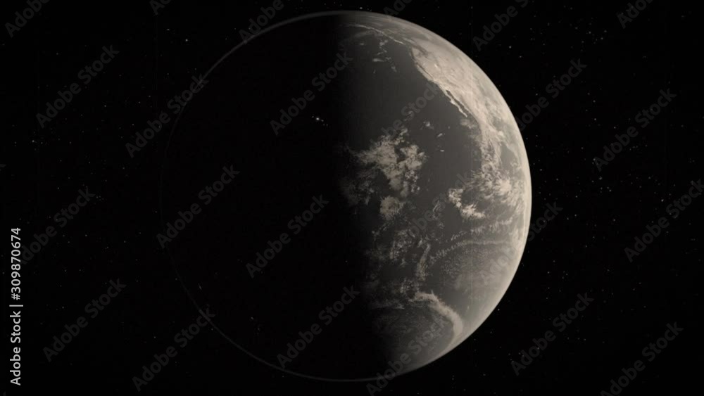 Realistic Old Film Look Rotating Planet Earth with day/night Landscapes ...