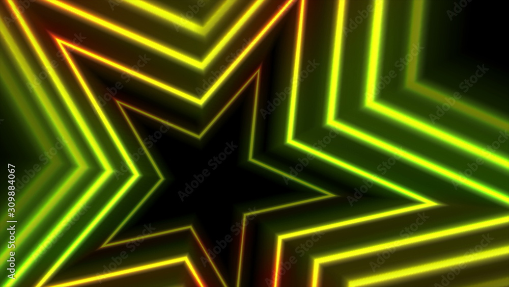 Green yellow neon glowing stars abstract background Stock Illustration ...