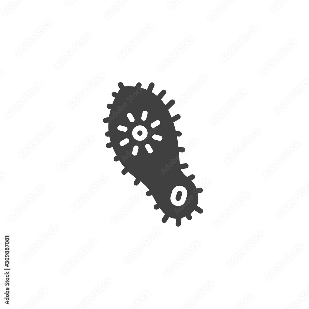 Bacterial microorganism vector icon. Bacteria virus filled flat sign ...