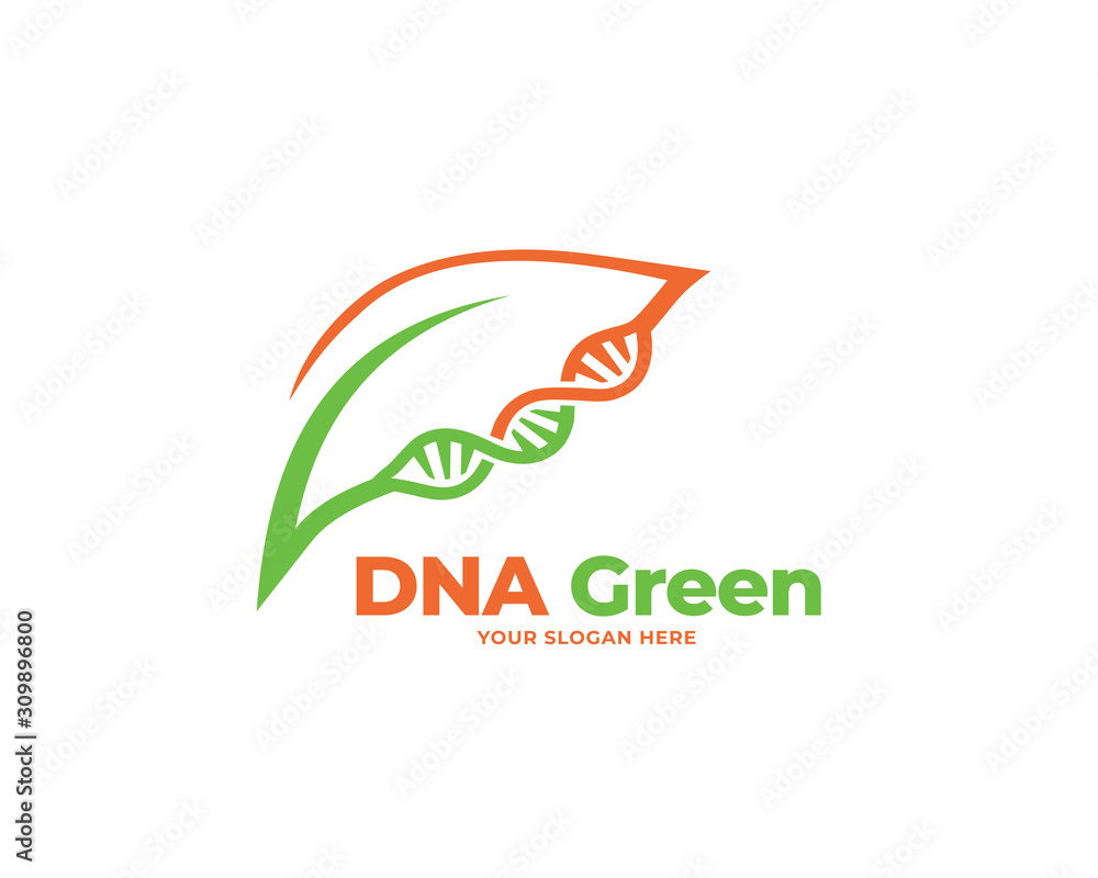 green dna logo vector, nature logo design Stock Vector | Adobe Stock