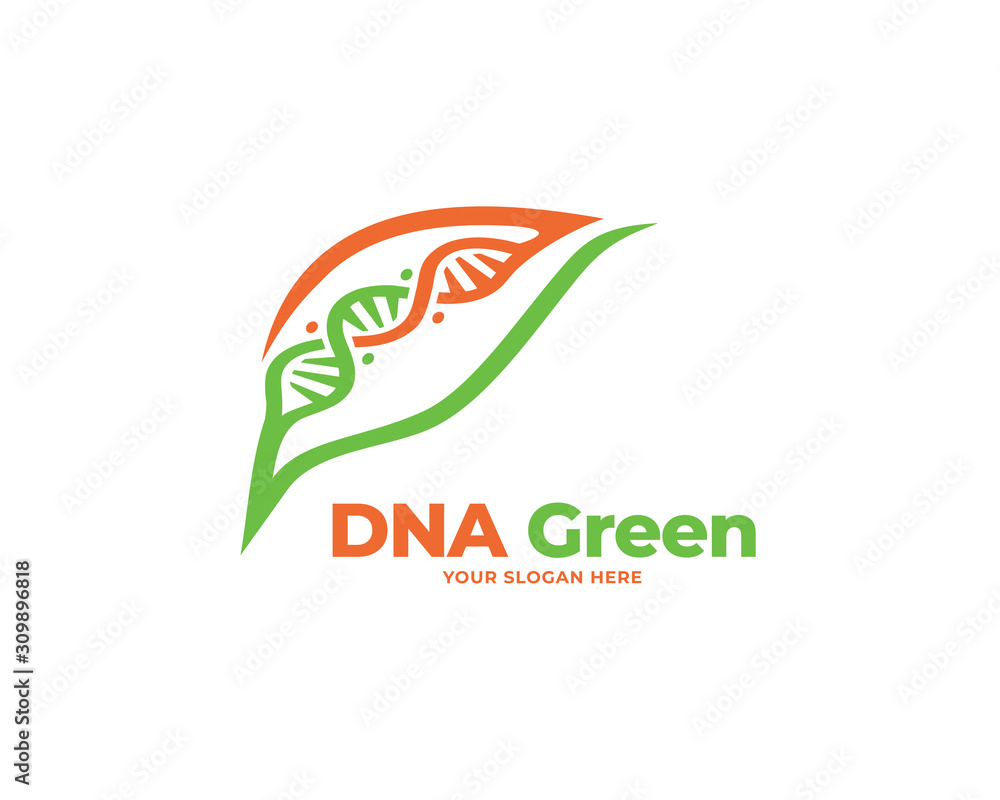 green dna logo vector, nature logo design Stock Vector | Adobe Stock