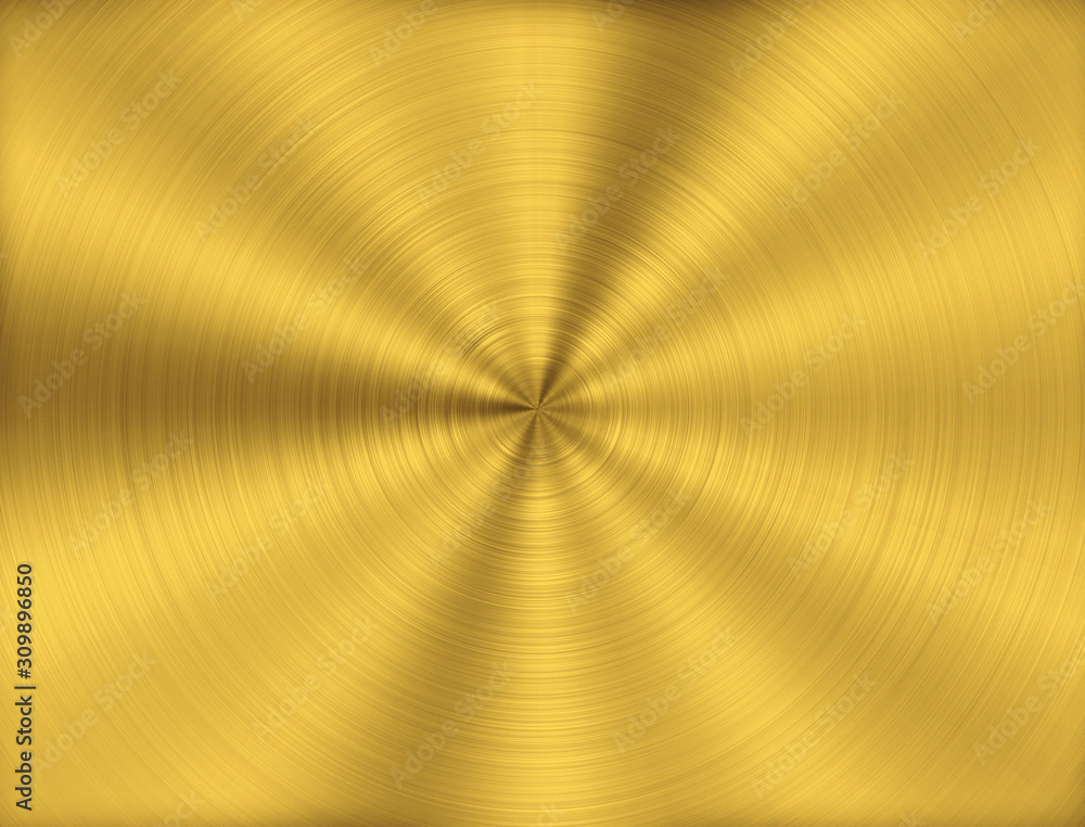 gold metal background with realistic circular brushed texture Stock ...