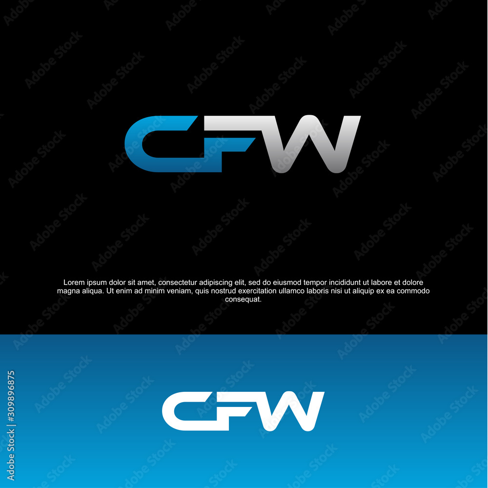 CFW initials for fitness companies, initial logos for the gym and cross ...