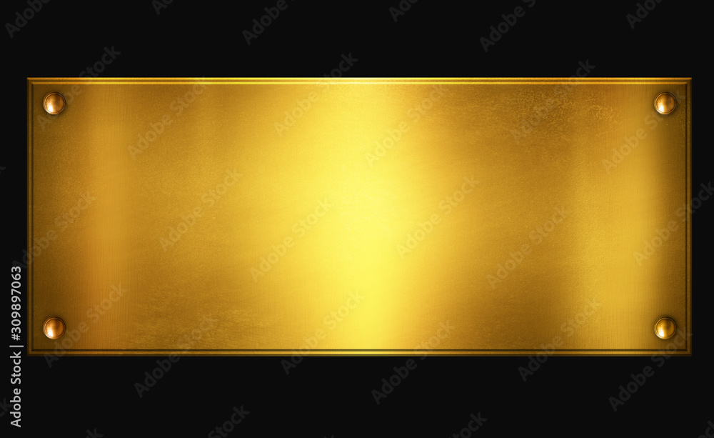 Gold plaque on a black background Stock Illustration | Adobe Stock