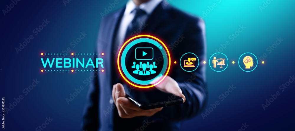 Webinar E-learning Online Seminar Education Business concept. Stock ...