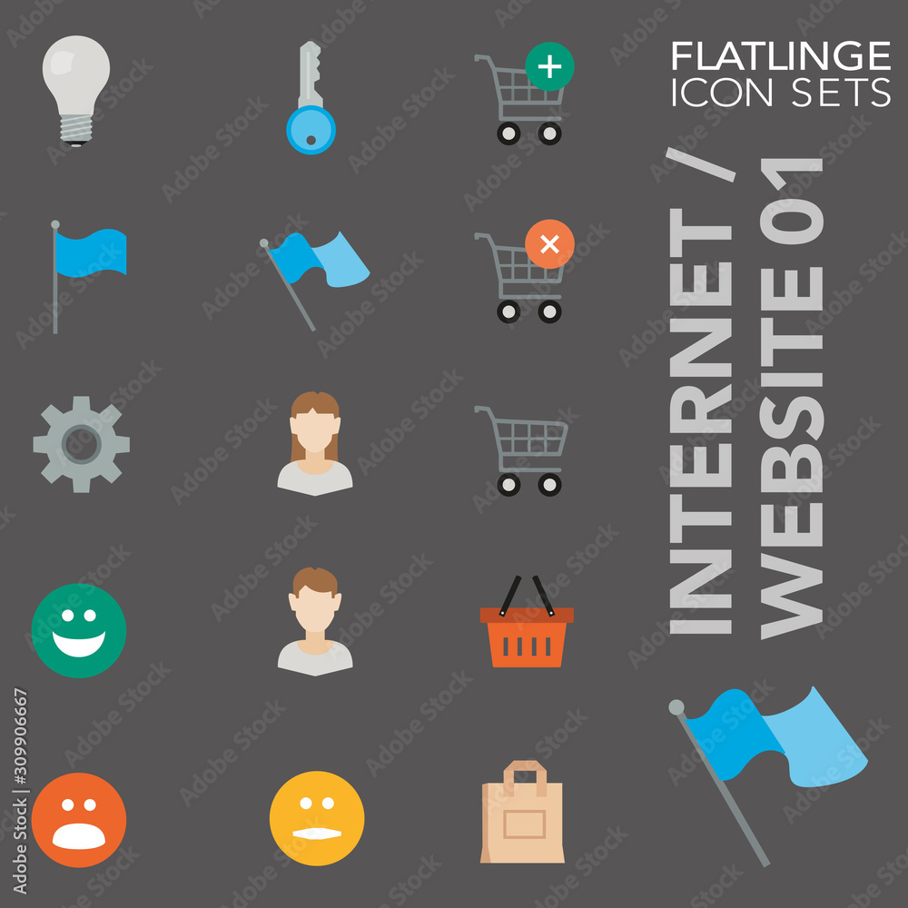 High quality colorful icons of internet and website. Flatlinge are the ...