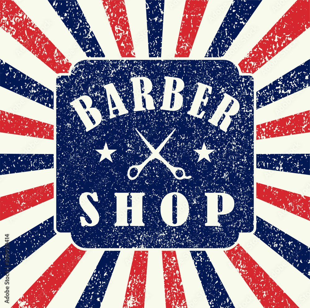 Vintage grunge Barber Shop seamless pattern texture. Vector ...