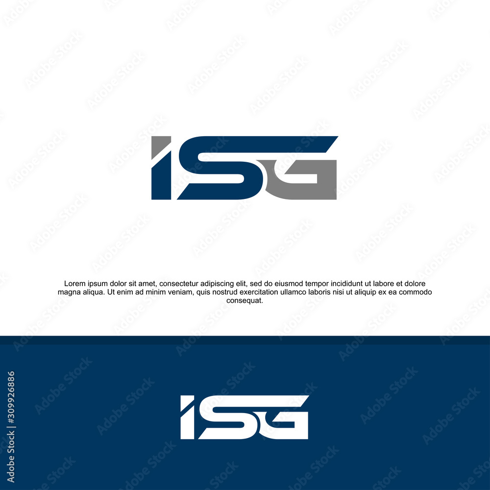 ISG initials for service companies, service group logos, combined ...