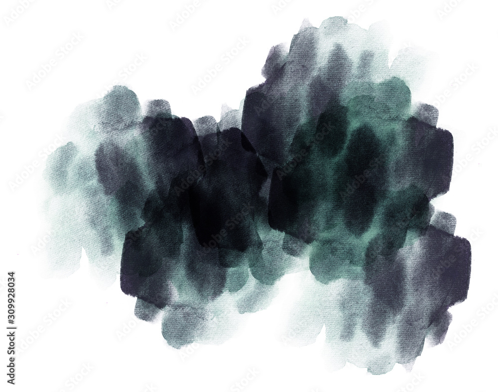 Dark, navy, purple, emerald, green and turquoise watercolor texture ...