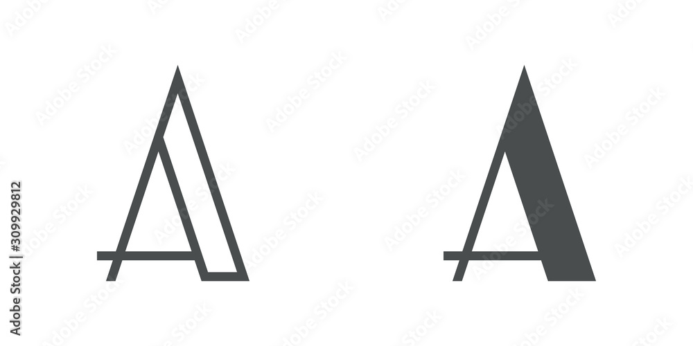 Letra A del alfabeto en tipografía tipo art deco estilo Broadway ...