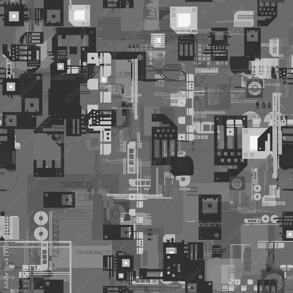 8K greyscale tech city cyberpunk displacement map texture for 3d ...