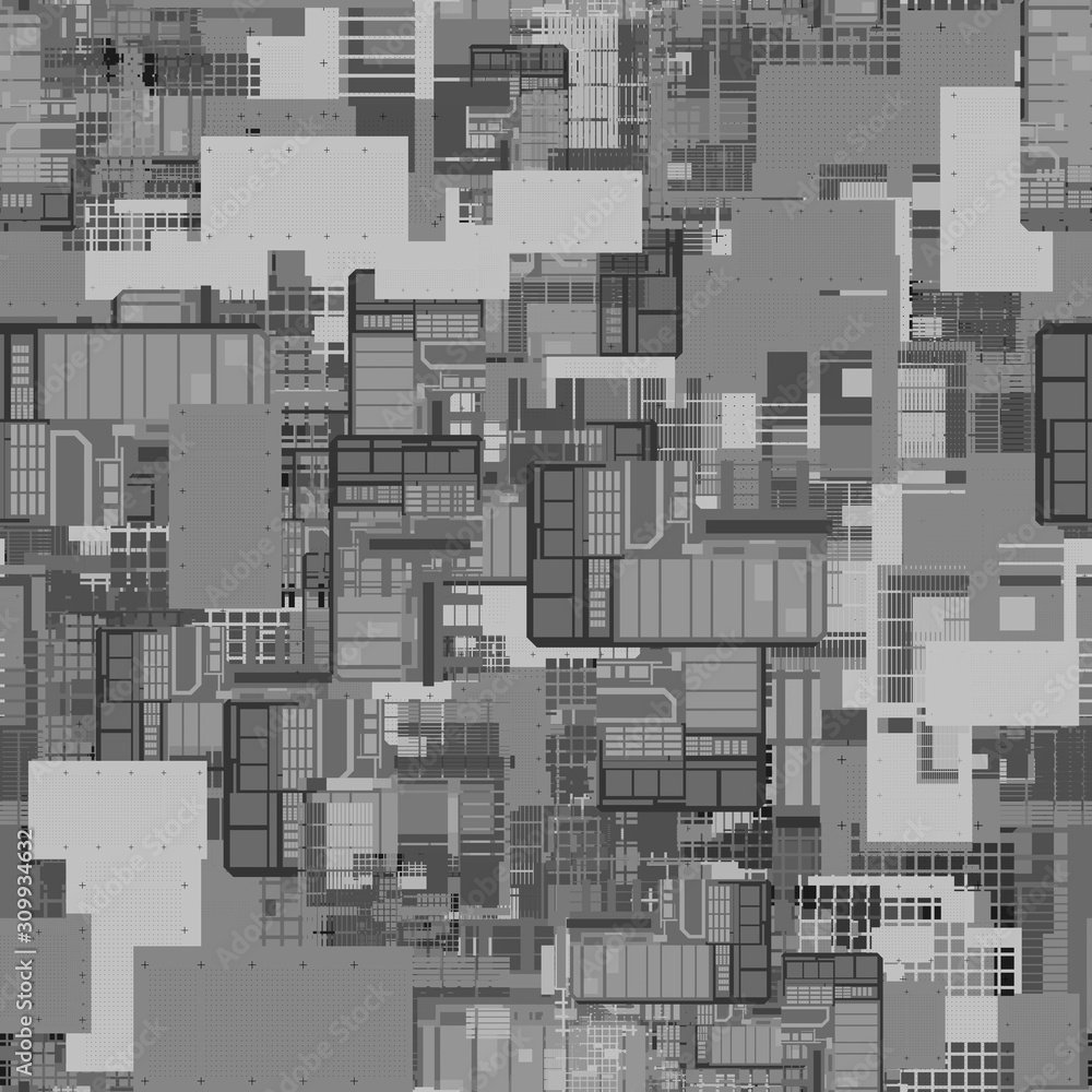 Photo & Art Print 8K greyscale tech city cyberpunk displacement map ...