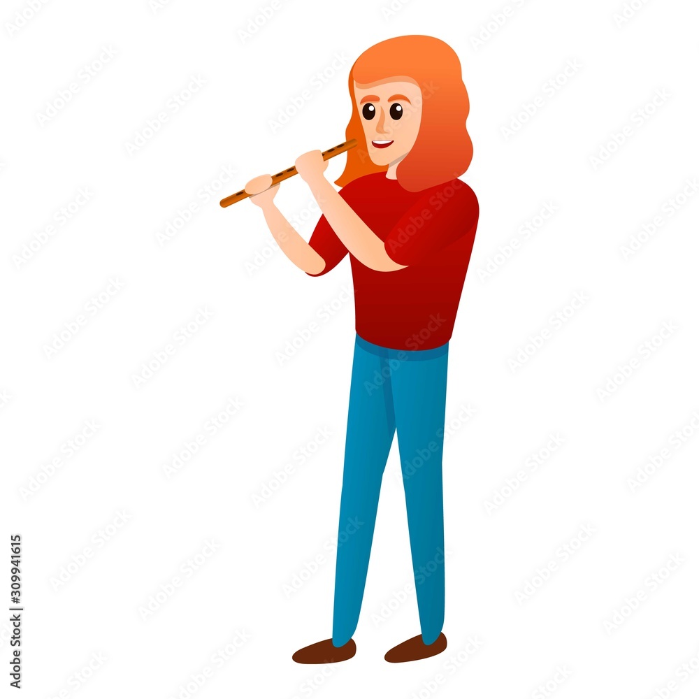 Cartoon Flute Player