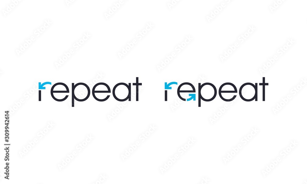 Repeat word for logo design concept editable Stock Vector | Adobe Stock