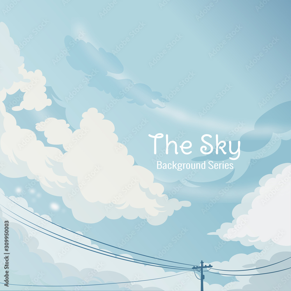 Beautiful Blue Sky Background with abstract clouds Stock Vector | Adobe ...