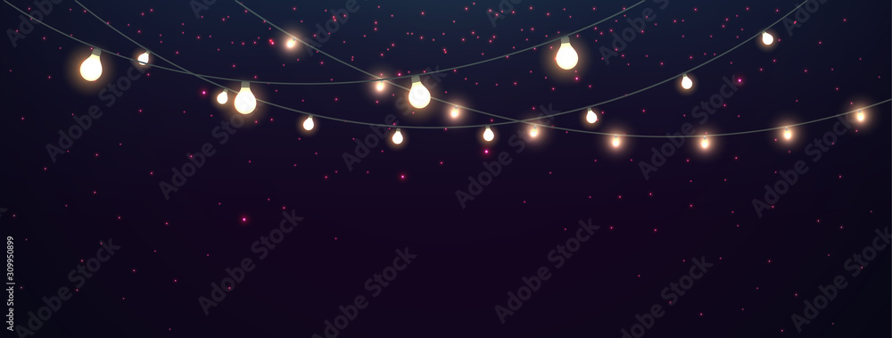 Magic Lights on night dark blue sky with sparkling stars Stock Vector ...