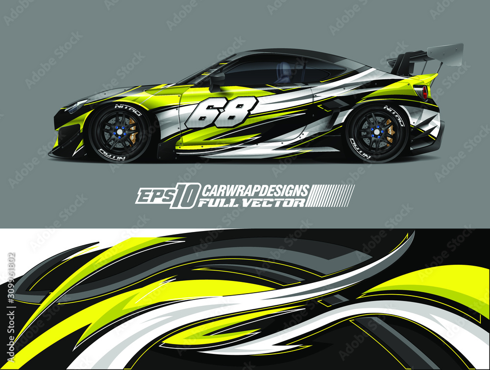 Race Car Vector Graphics Racing Car Decal Design Vector Graphic: