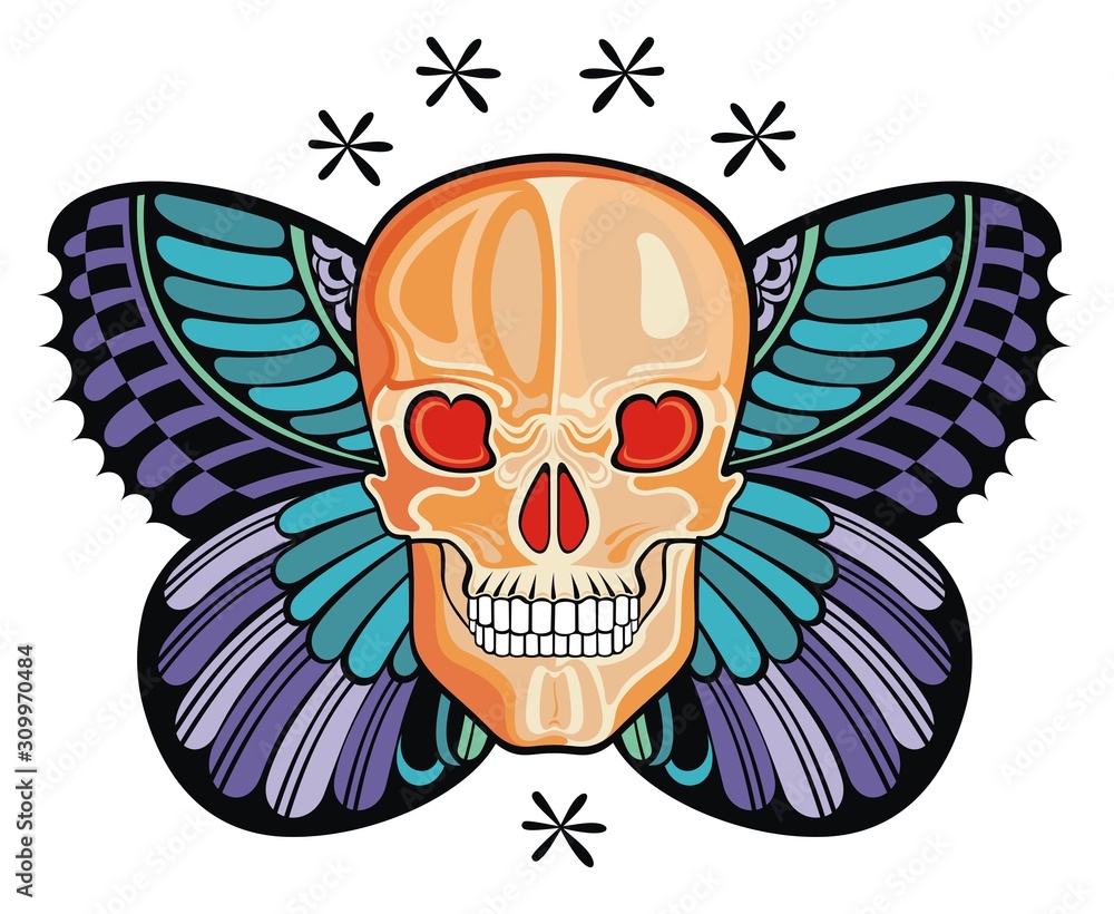 Abstract Sugar Skull Tattoo