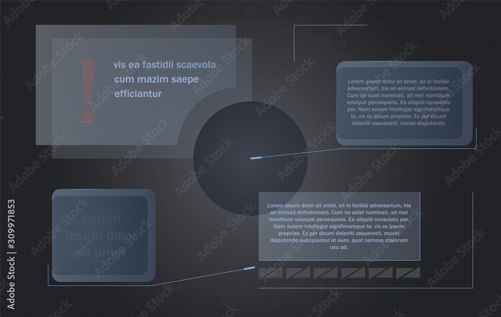UI futuristic user interface. Modern control panel layout design ...