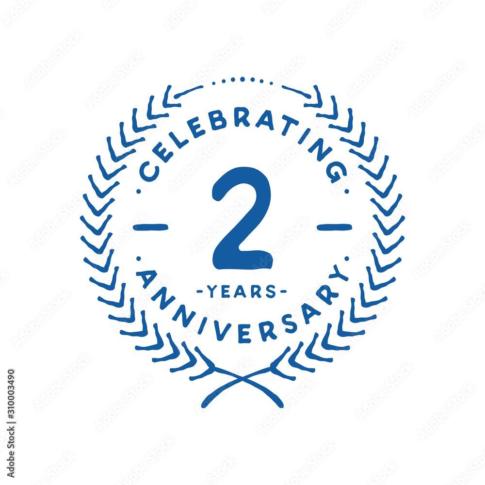 2 years design template. 2nd logo. Vector and illustration. Stock ...