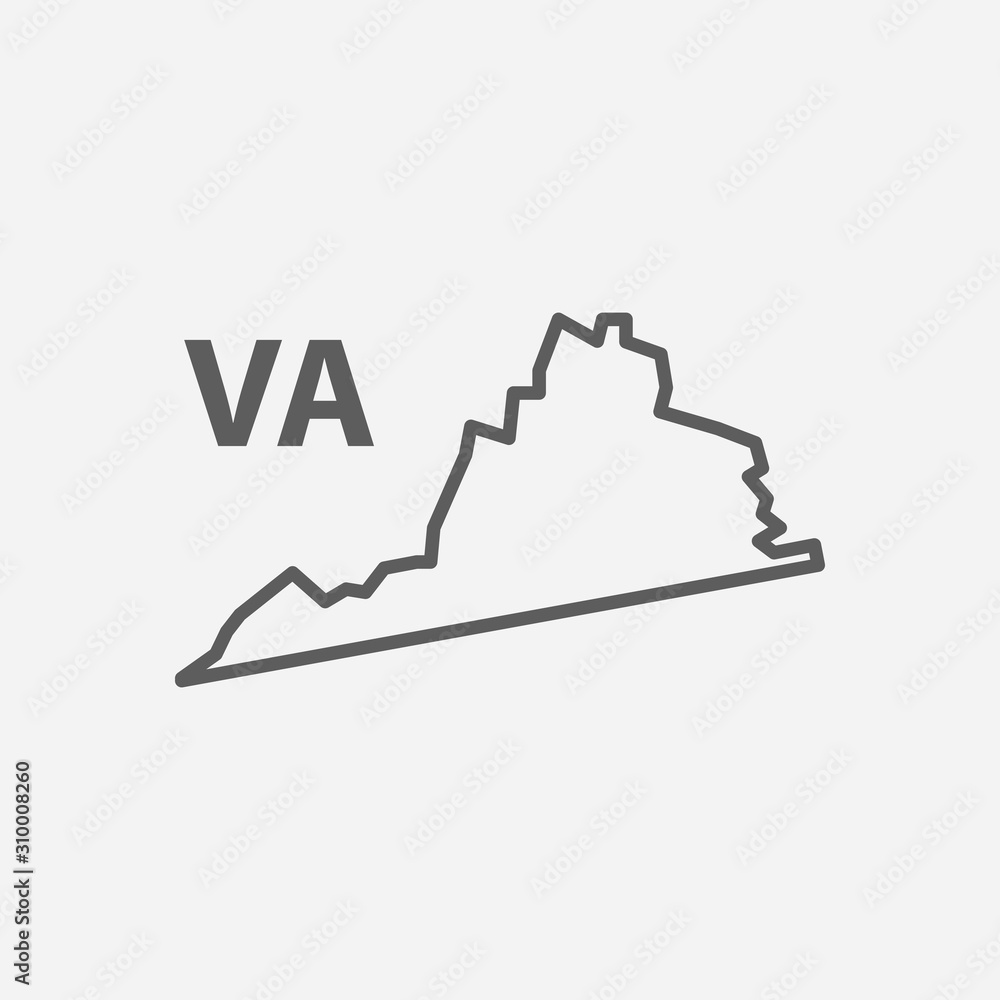 Virginia icon line symbol. Isolated vector illustration of icon sign ...