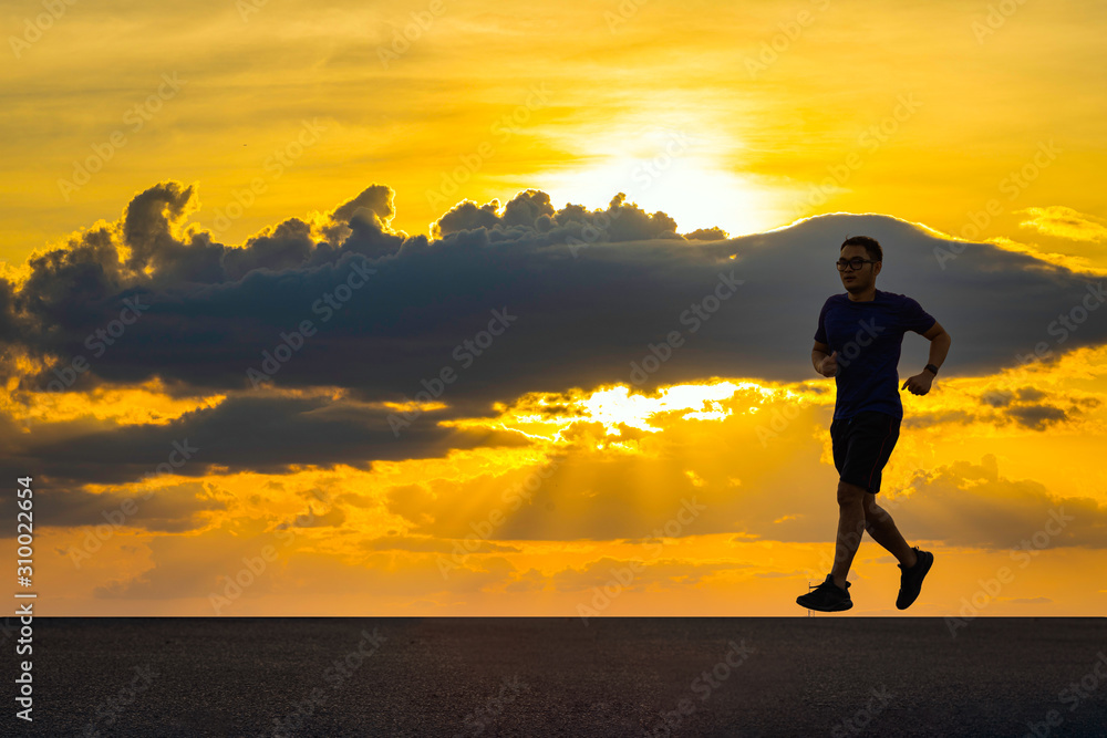 Runner Running Sunset