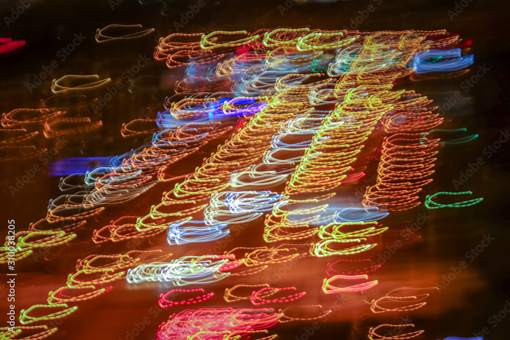 Lights trails dynamic backdrop. Night exposure motion lines texture ...