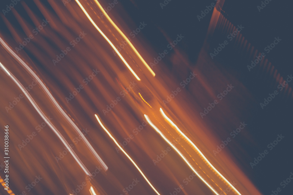 Line lights trails dynamic backdrop. Night exposure motion lines ...