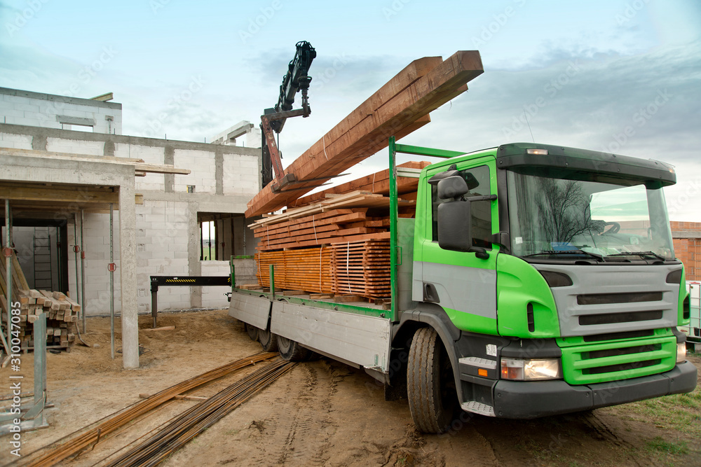 Truck on construction site Stock Photo | Adobe Stock