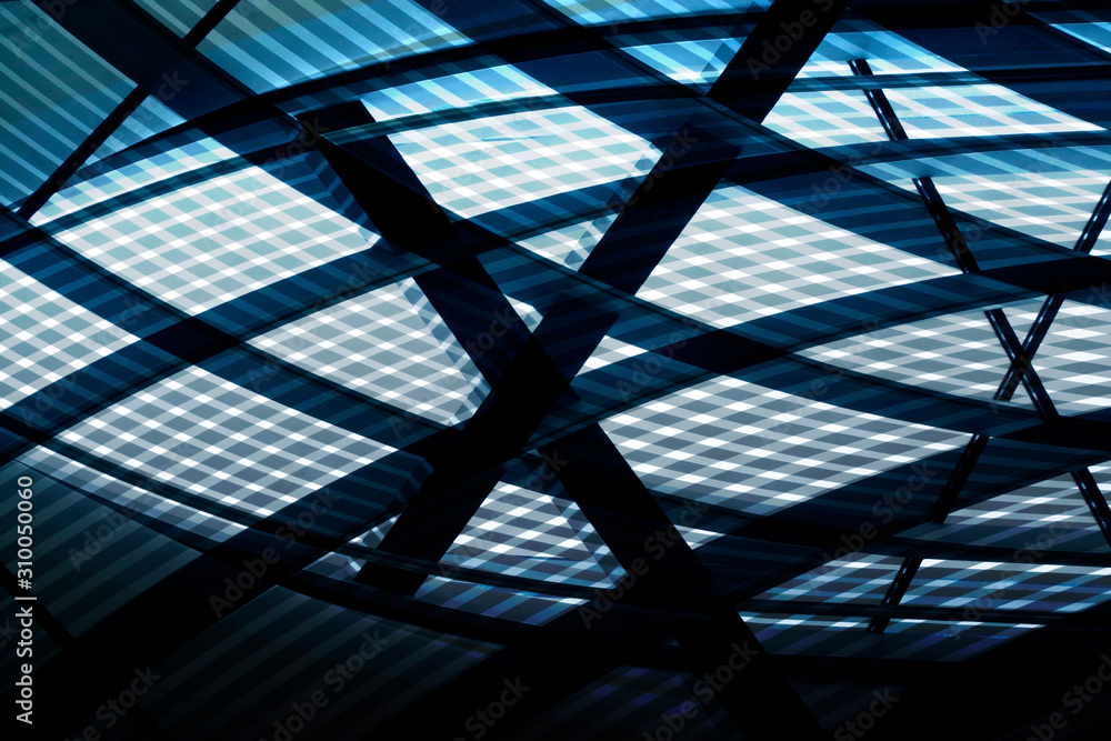 Collage photo grid structures of roof and ceiling. Modern architecture ...