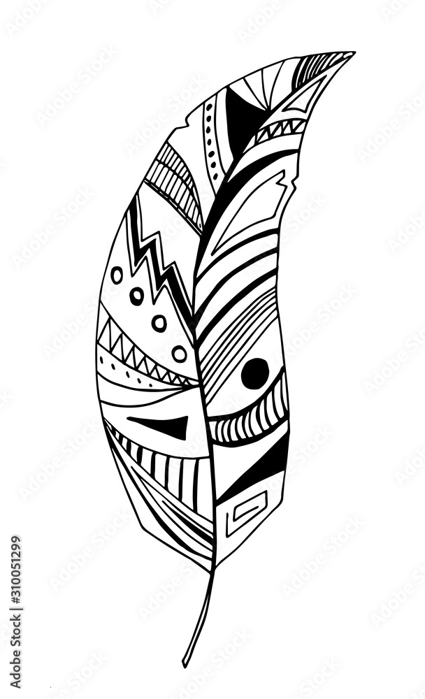 Abstract Feather Tattoos