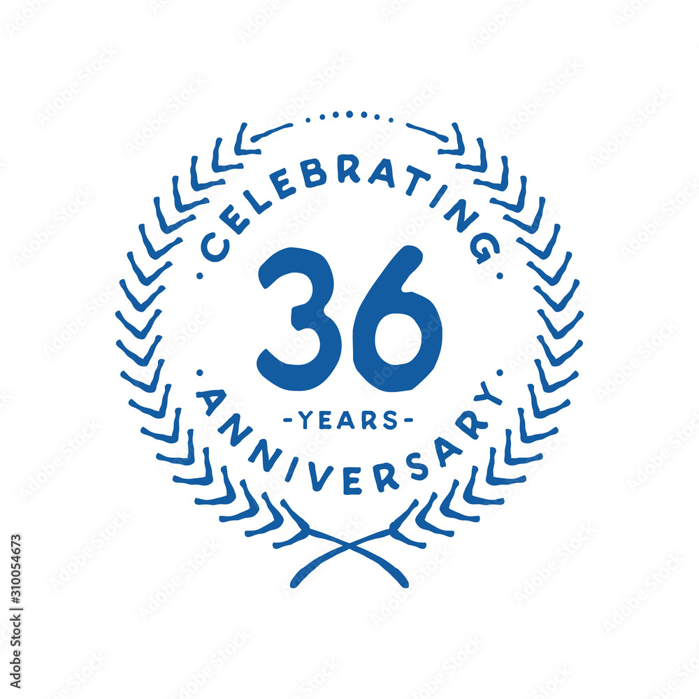 36 years design template. 36th logo. Vector and illustration. Stock ...