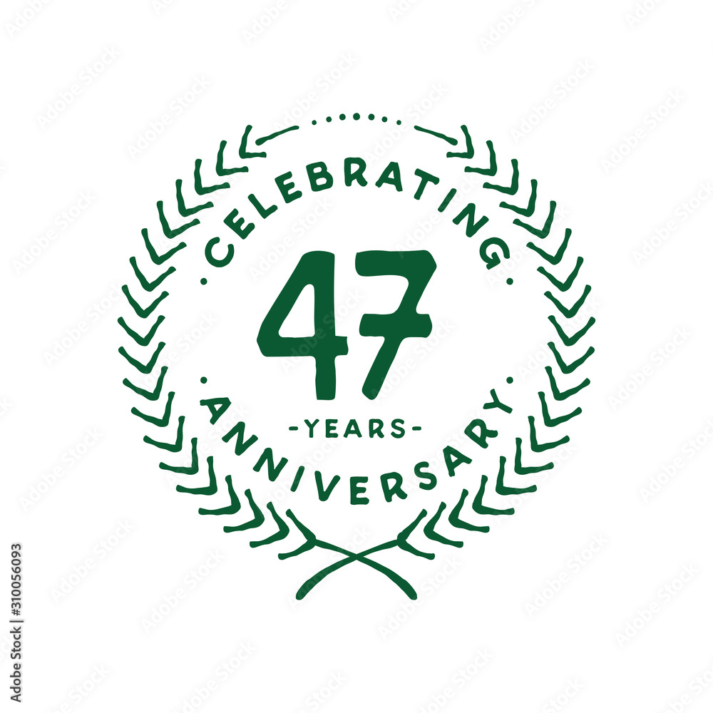 Vetor de 47 years design template. 47th logo. Vector and illustration ...