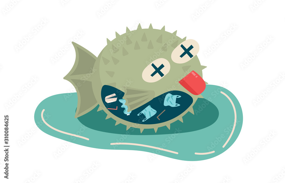 concept of environmental, sea, ocean pollution with plastic waste ...