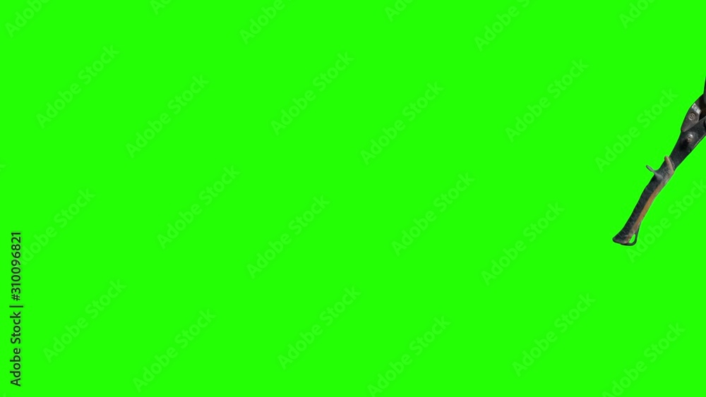 Used vintage handle cutting tool animation on green screen, chroma key ...