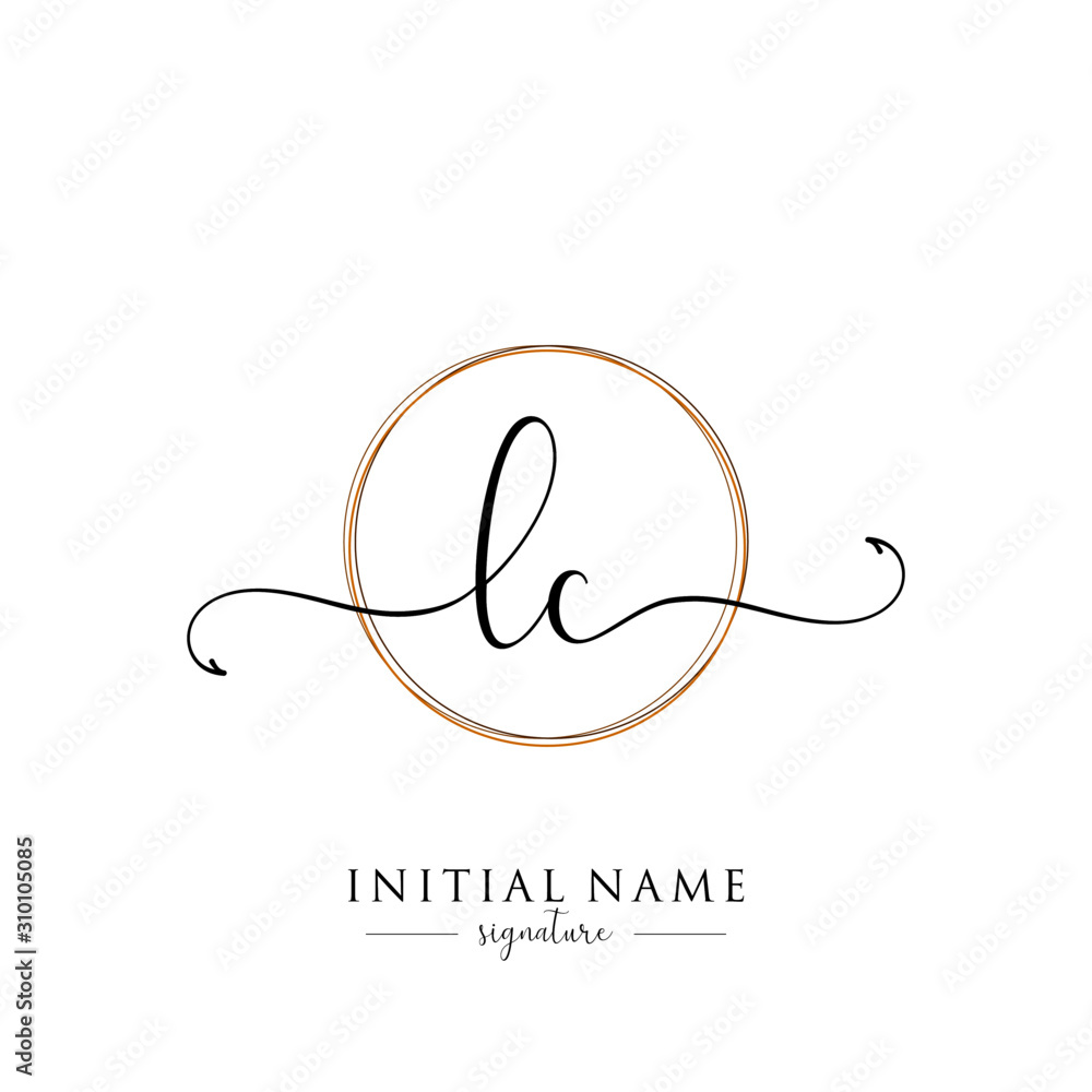 Initial Letter LC Signature Handwriting and Elegant Logo Design Vector ...