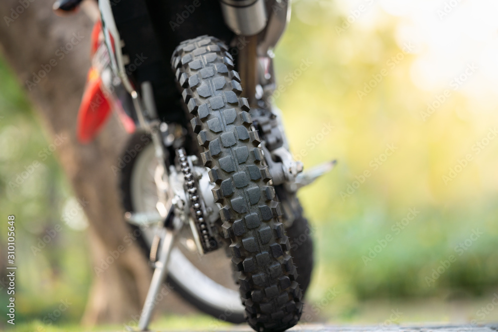 Motorcycle Tyre Big bike - Closeup Rear wheel of Big-bike motorcycle at ...