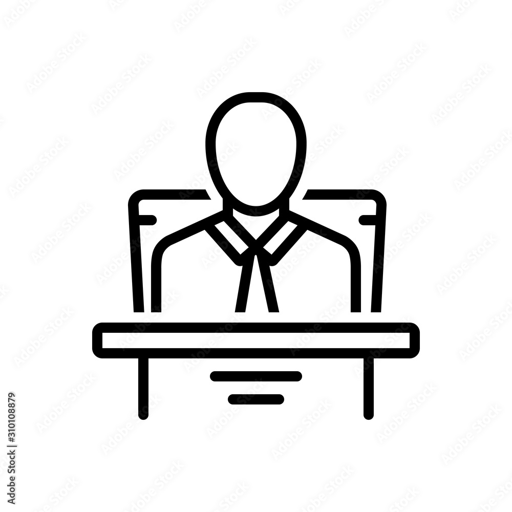 Black line icon for chairman Stock Vector | Adobe Stock