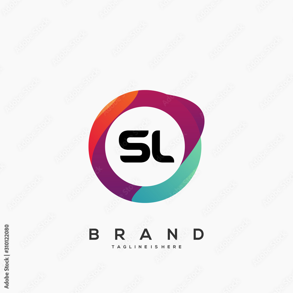 SL initial logo With Colorful Circle template vector. Stock Vector ...