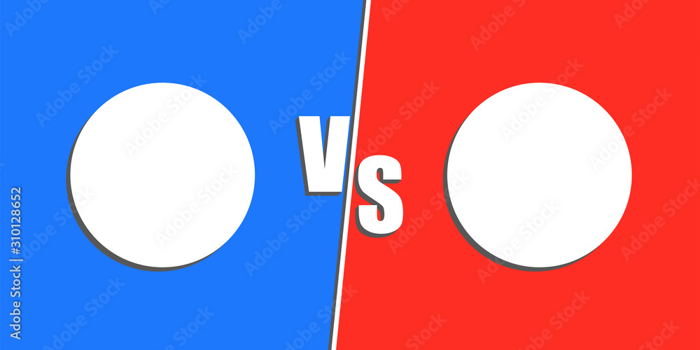 VS sport information board fight versus between two rivals on a blue ...